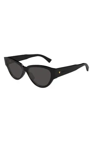 Bottega Veneta 56mm Polarized Cat Eye Sunglasses - Black
