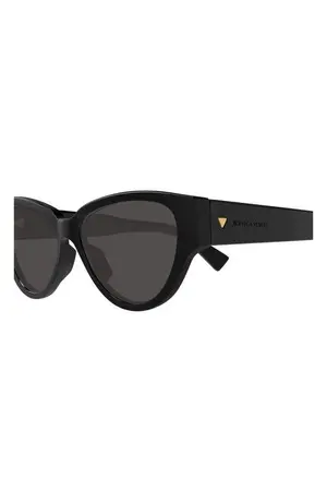Bottega Veneta 56mm Polarized Cat Eye Sunglasses - Black