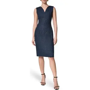 Donna Karan New York Slub Tweed Sheath Dress - Nghtfall/gold