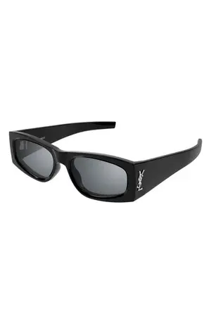 Saint Laurent 56mm Polarized Rectangular Sunglasses