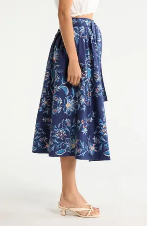 Farm Rio Winter Loom A-line Midi Skirt