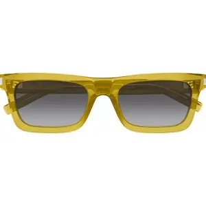 Saint Laurent Betty 54mm Polarized Rectangular Sunglasses - Yellow