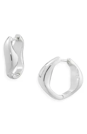 Madewell Twisted Hoop Earrings - Light Silver Ox