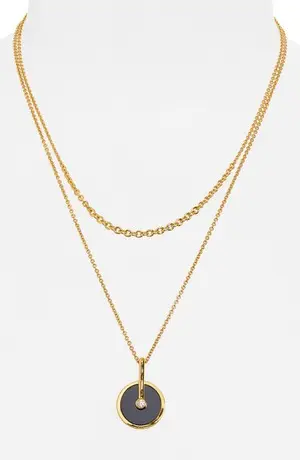 Madewell Set Of 2 Stone Inlay Coin Necklaces