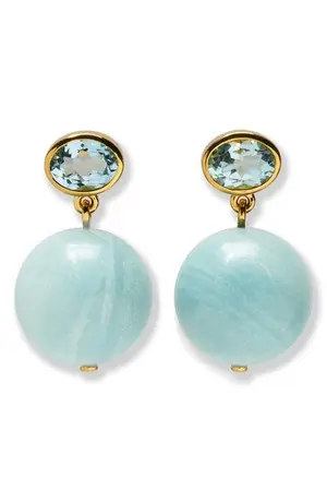 LIZZIE FORTUNATO Umbria Rhodolite & Lapis Drop Earrings - Blue