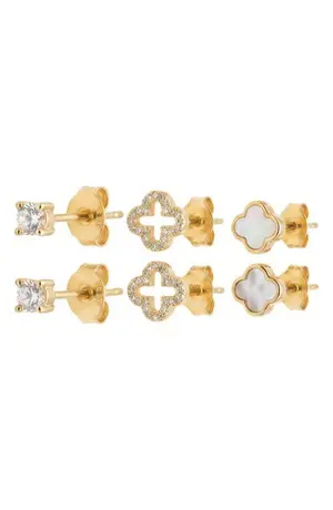 Argento Vivo Set Of 3 Clover Motif Earrings
