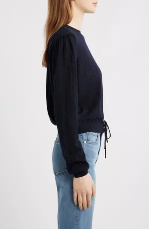 FRAME Cotton & Modal Pointelle Sweater