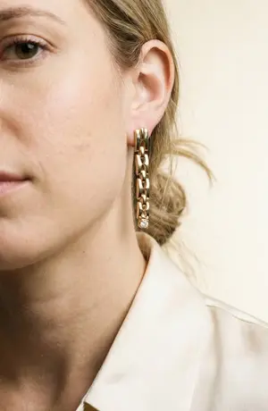Argento Vivo Linear Cubic Zirconia Drop Earrings