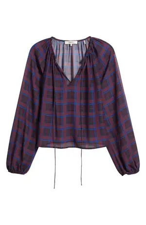 FRAME Plaid Balloon Top