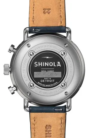 Shinola Canfield Sport Chronograph Leather Strap Watch