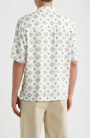 WAX LONDON Didcot Ornate Tile Print Camp Shirt