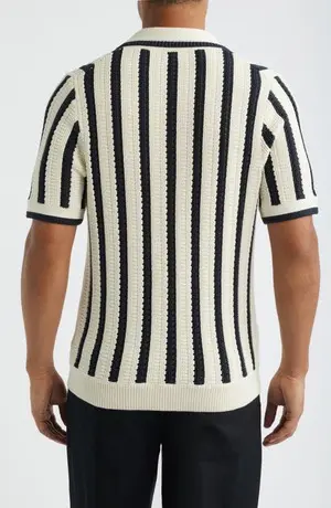 REISS Duncan Stripe Polo Sweater