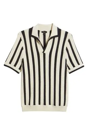 REISS Duncan Stripe Polo Sweater