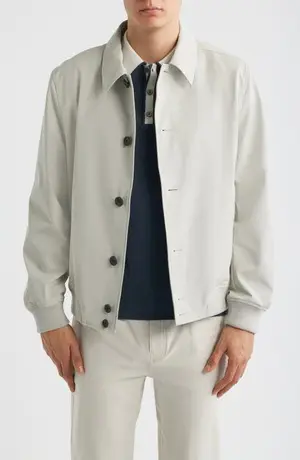 REISS Regular Fit Bobby Bomber Jacket - Stone