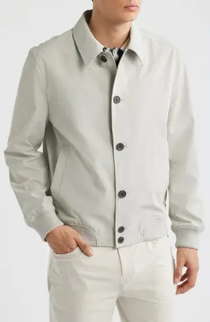 REISS Regular Fit Bobby Bomber Jacket - Stone