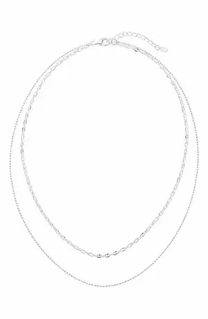 Argento Vivo Double Layered Necklace - Silver