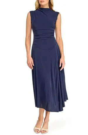 SOCIALITE Ruched Funnel Neck Dress