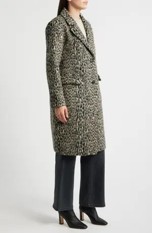 Bcbgmaxazria Faux Fur Animal Print Tailored Coat