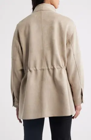 Sam Edelman Faux Suede Jacket - Bone