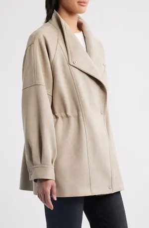 Sam Edelman Faux Suede Jacket - Bone