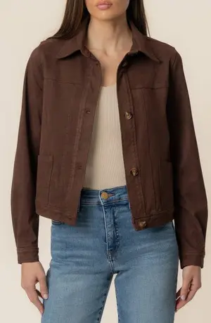 Kut From The Kloth Matilda Trucker Jacket Chocolate