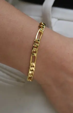 Argento Vivo Figaro Chain Bracelet - Gold