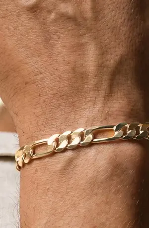 Argento Vivo Figaro Chain Bracelet - Gold