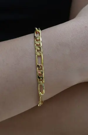 Argento Vivo Figaro Chain Bracelet - Gold