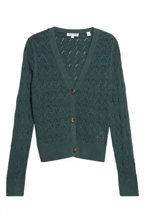 Veronica Beard Elysia Pointelle Cotton & Cashmere Cardigan