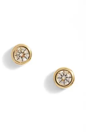 Argento Vivo Lab Grown Diamond Stud Earrings - Gold