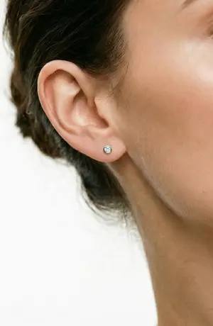 Argento Vivo Lab Grown Diamond Stud Earrings - Silver