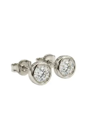 Argento Vivo Lab Grown Diamond Stud Earrings - Silver