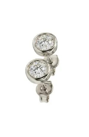 Argento Vivo Lab Grown Diamond Stud Earrings - Silver