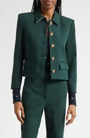 Veronica Beard Makayla Crop Jacket - Pine