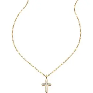 Argento Vivo Baguette Cross Necklace