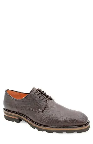 Mezlan Grained Leather Derby - Brown