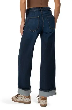 Kut From The Kloth Meg High Waist Cuffed Wide Leg Jeans