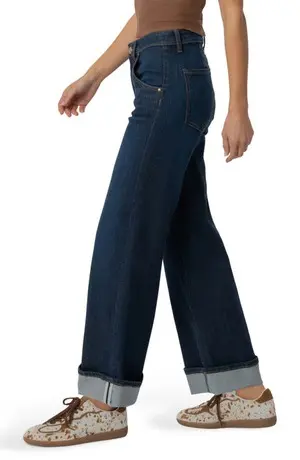 Kut From The Kloth Meg High Waist Cuffed Wide Leg Jeans