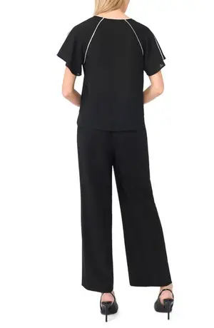 Vince Camuto Piped Flutter Sleeve Top