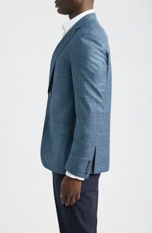 HERITAGE GOLD Teal & Blue Plaid Sport Coat
