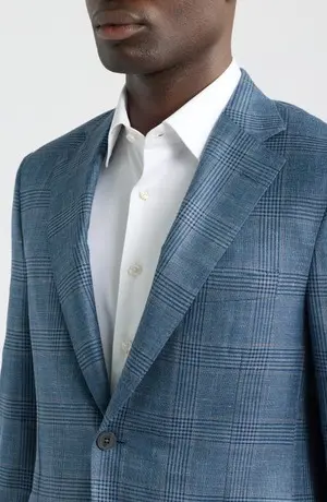 HERITAGE GOLD Teal & Blue Plaid Sport Coat
