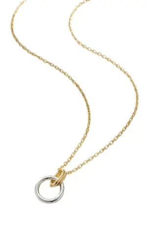 Argento Vivo Knot Drop Pendant Necklace - Two Tone