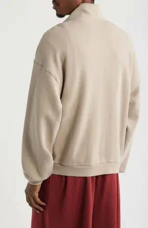 ELWOOD Organic Cotton Quarter Zip Pullover - Tan