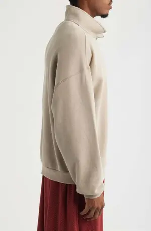 ELWOOD Organic Cotton Quarter Zip Pullover - Tan