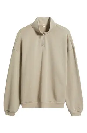 ELWOOD Organic Cotton Quarter Zip Pullover - Tan