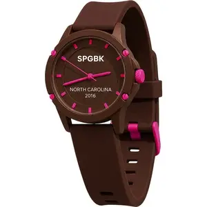 SPGBK WATCHES Chocolate Raspberry Silicone Strap Watch - Brown