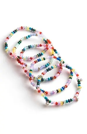 Baublebar Set Of 5 Beaded Stretch Bracelets