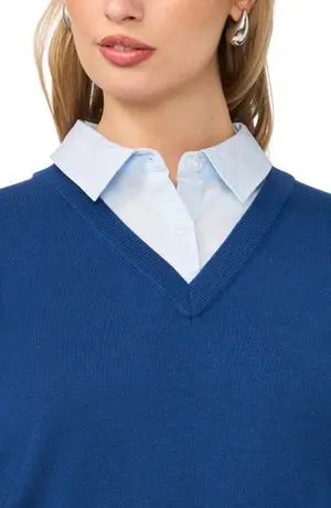Vince Camuto Layered Look V-neck Sweater