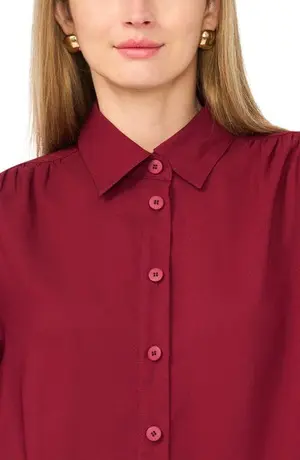 Vince Camuto Crop Swing Button-up Shirt