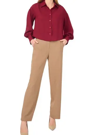 Vince Camuto Crop Swing Button-up Shirt
